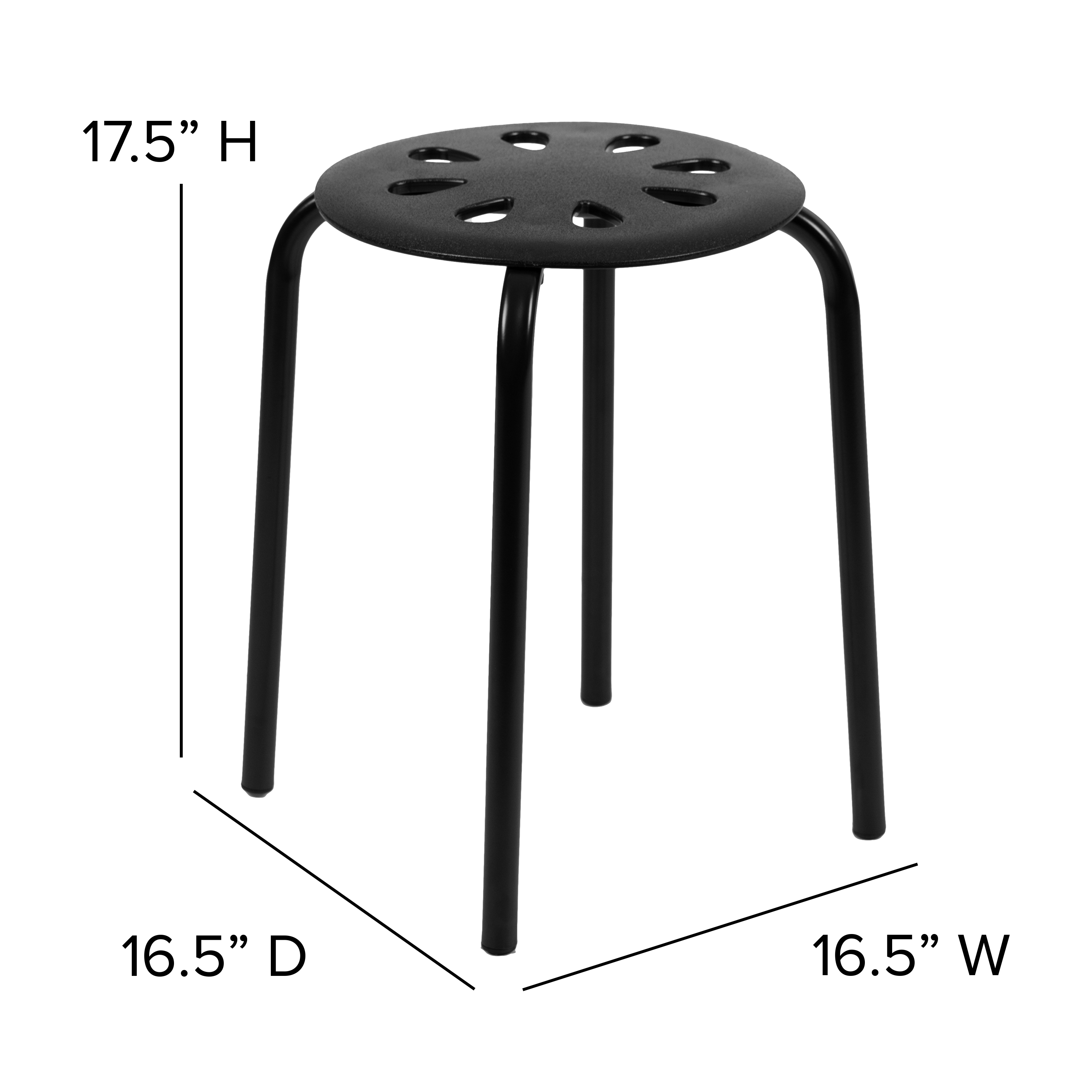 Open Box - Flash Furniture Plastic Nesting Stack Stools - Seat of 5 ...