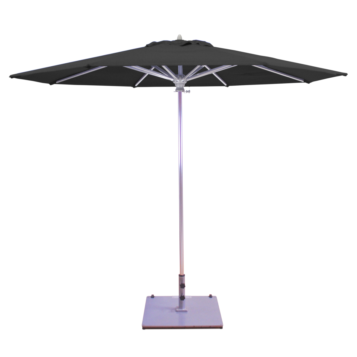 Galtech 9' Deluxe Commercial Single Pole Patio Umbrella - Black ...
