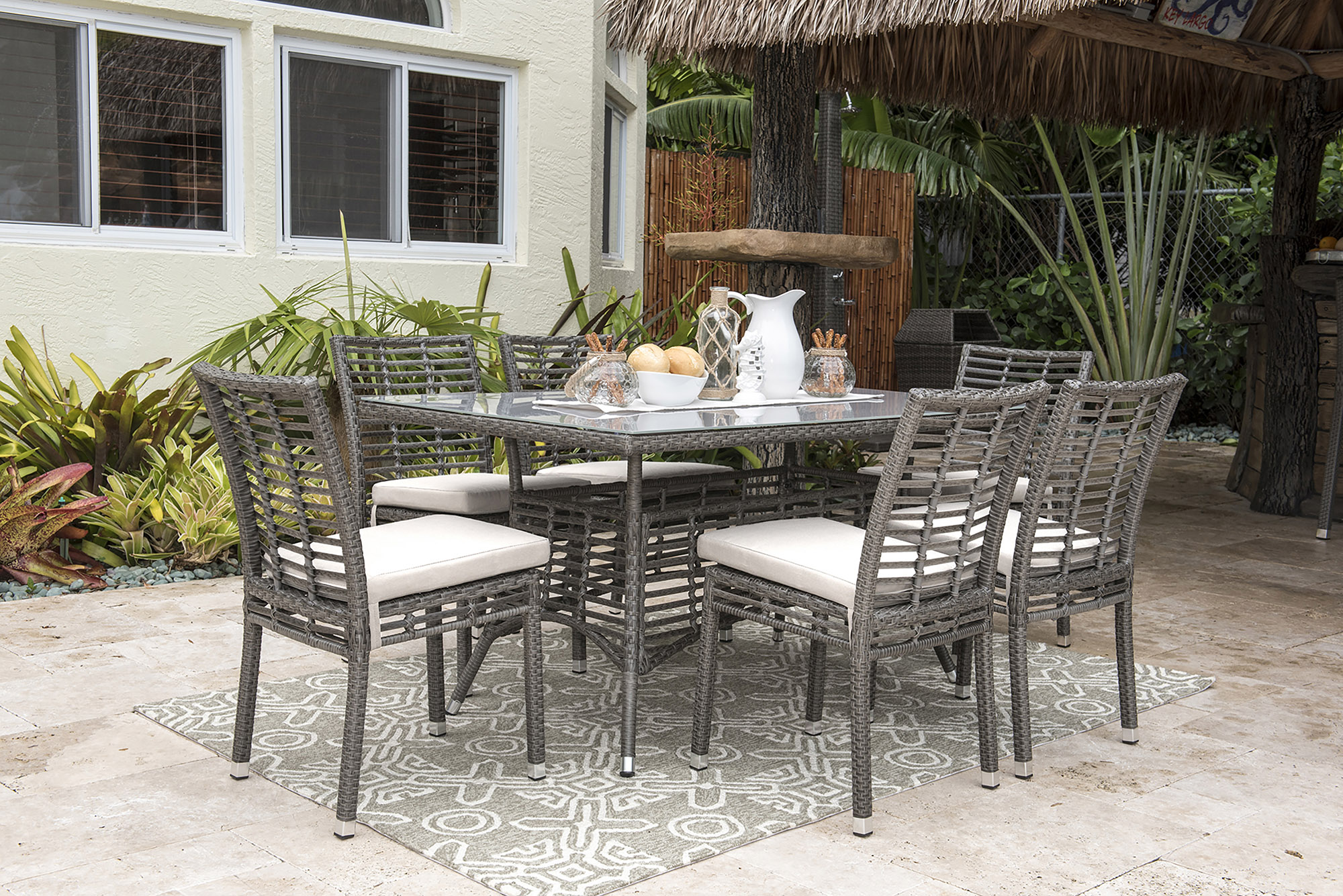Panama Jack Outdoor Panama Jack Graphite 7-Piece Side chair Dining — Planner 5D